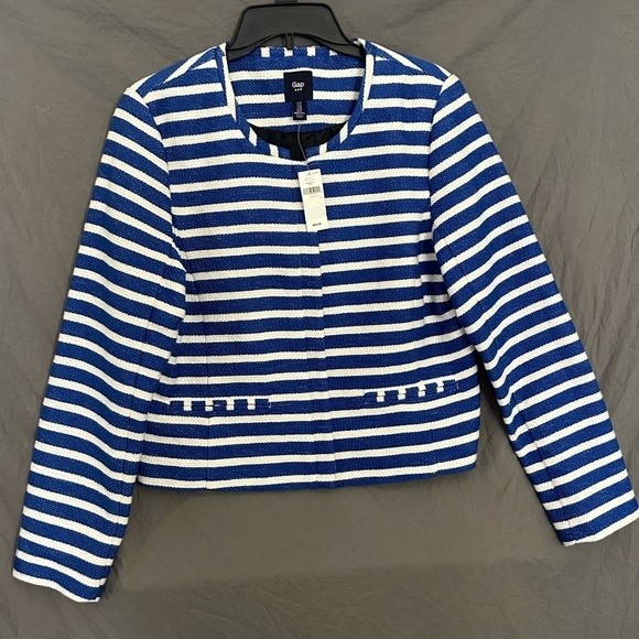 GAP | Jackets & Coats | Nwt Gap Blue And White Stripe Suit Jacket ...